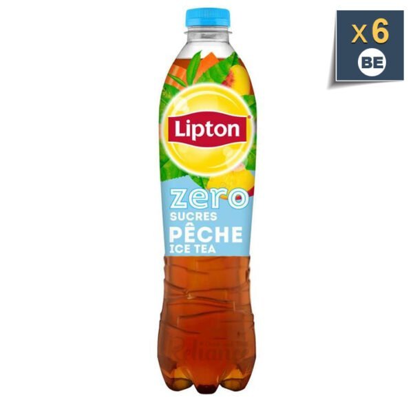Lipton Ice Tea Pêche Zéro - 6x1,5L sans Sucres Ajoutés