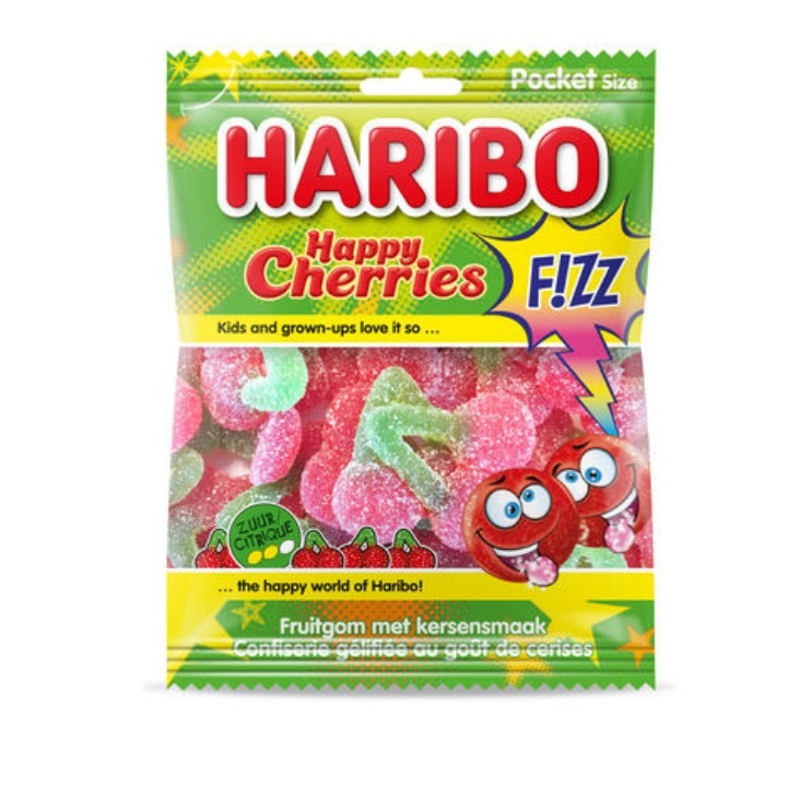 Haribo Happy Cherries F!zz 28x70gr: Bonbons Pétillants Délicieux