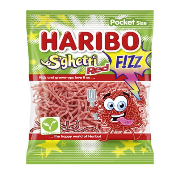 Haribo S'Ghetti Red F!zz 28x70gr - Plaisir Sucré Sauté